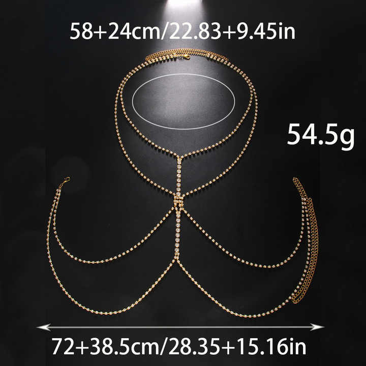 Brave Light Stonefans Sexy Multilayer Bra Chain New Beach Body Jewelry ...