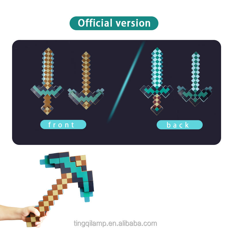 Pixel Diamond Sword Diamond Pick Variant Combination Toy Children Gift ...