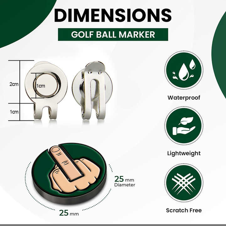 Golf Ball Hat Magnetic Clip Middle Finger Lifts Divot Tool Ideal Gift ...