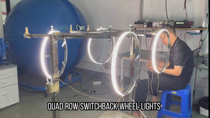 Sequential Animation Quad Row Switchback Wheel Lights Ring with White ...