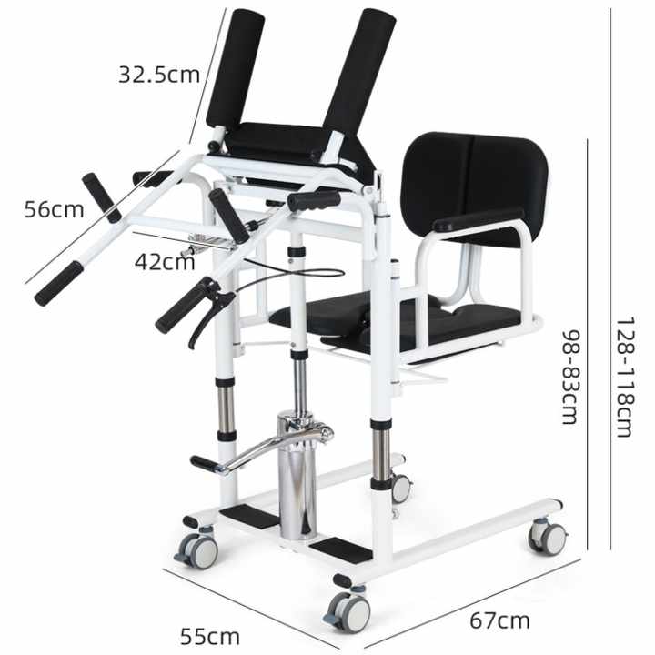 Manual Transfer Chair Foot Pedal Lift - Patient Mobility