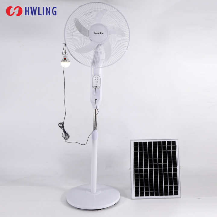 ROHS Lithium Battery 16 Inch HS-198F Solar Standing Fan 22W Mono Solar ...