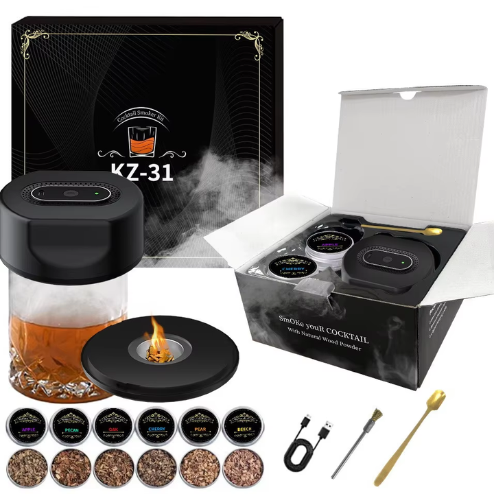 Rechargeable Electric Drink Cocktail Whiskey Smoker Kit