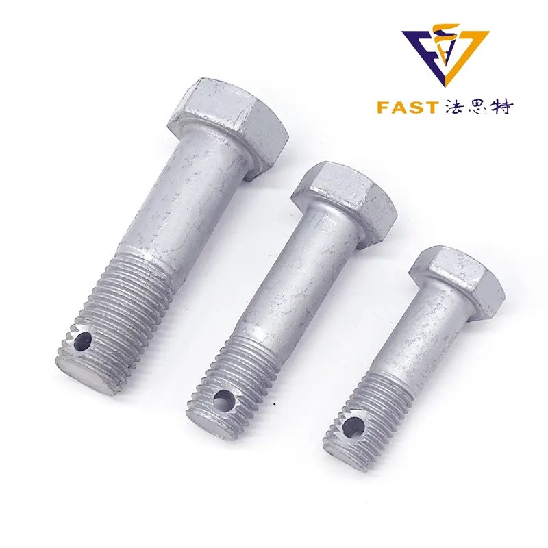 GB31.1 Carbon Steel Full Tooth Hex Head Bolt With Cotter Pin Hole ...