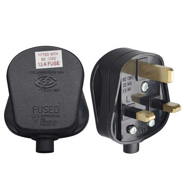 UK Standard Wireable BS Type-G 3 Pin Top Plug Assemble Wire Cord Plug ...