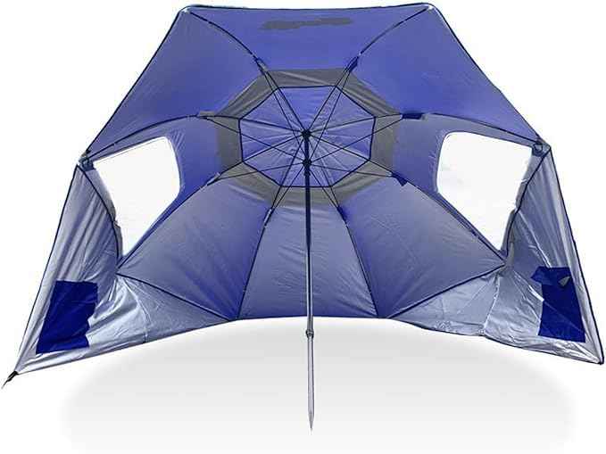 8-Ft Sun Beach Umbrella Tents Outdoor Portable Beach Gazebo Canopy Tent ...