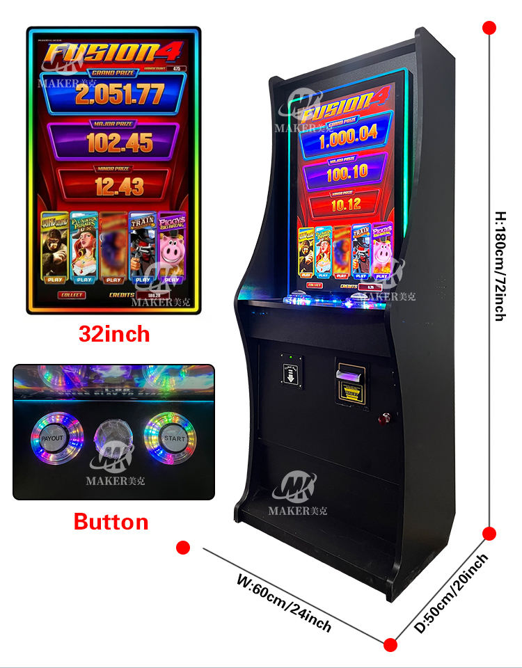 MAKER Hot Selling 32 Inch Touch Monitor Fusion 4 Skill Game Machine ...