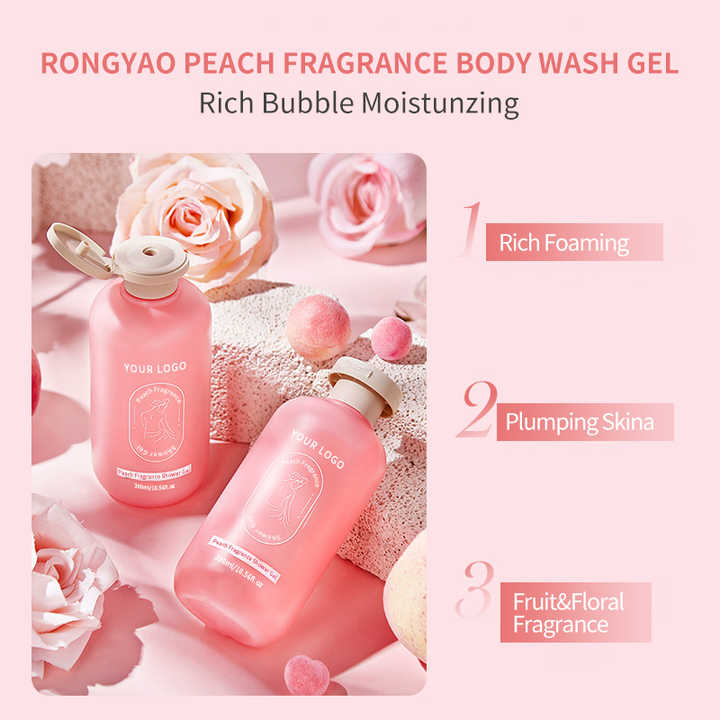 RongYao Private Label 300ml Bodi Cleanser Whitening Body Wash Gel Bath ...