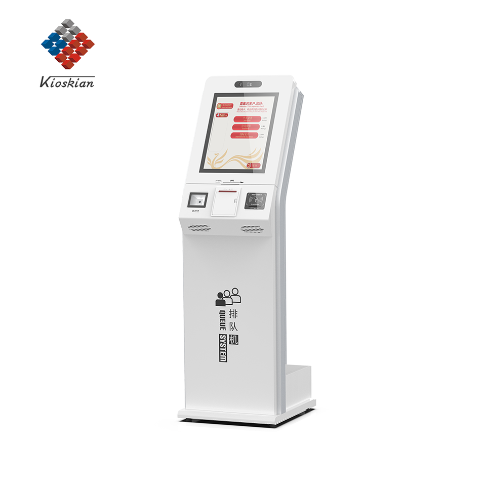 17-Inch Freestanding Queue Kiosk with Touch Screen for Bank Government ...
