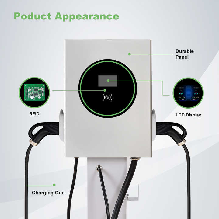 40KW/60KW/80KW Dual Gun Wallbox DC Charger Ev Commercial/Home CCS1/CCS2 ...
