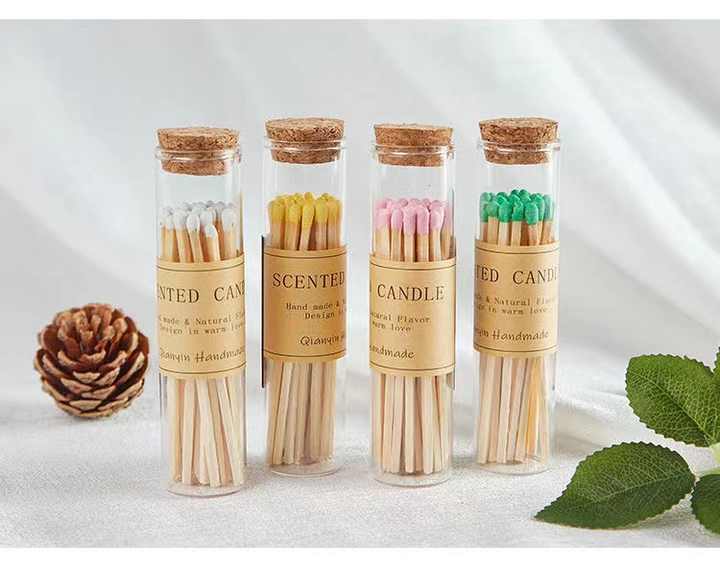 Custom Colorful Match Sticks in Glass Jar - Safe & Durable