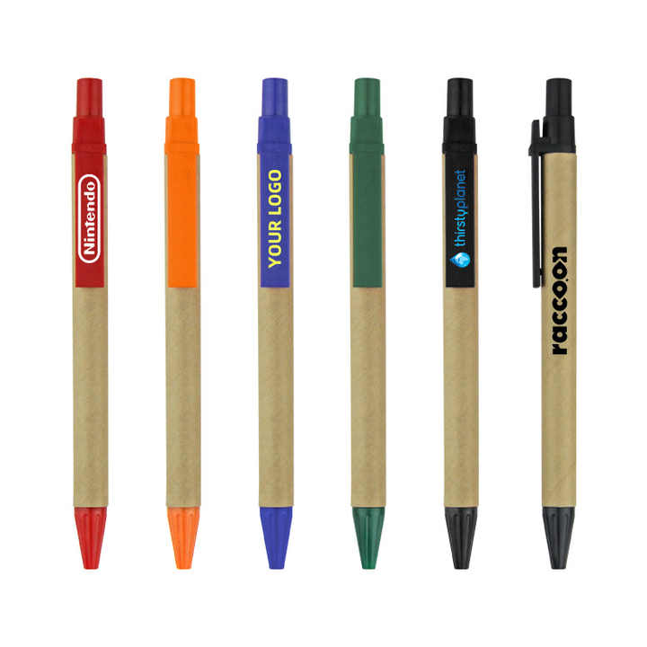 Eco-Friendly Recycled Ballpoint Pen 1.0mm Writing Width Craft Kraft Paper for Advertising ...