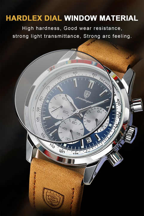 POEDAGAR 921 Luxury Men's Quartz Wrist Watch 3 Dials Chronograph ...