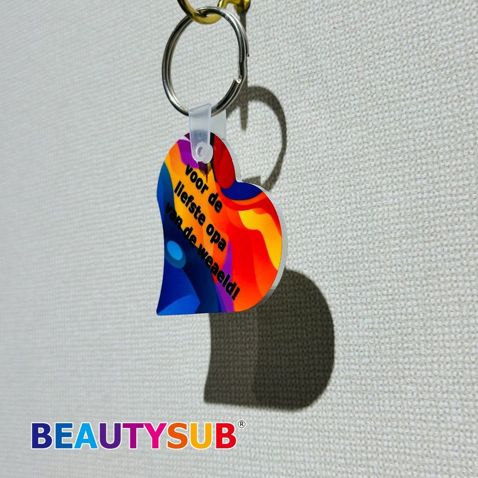 BEAUTYSUB 1.15mm Gloss White HD Sublimation Metal Key Rings Custom ...