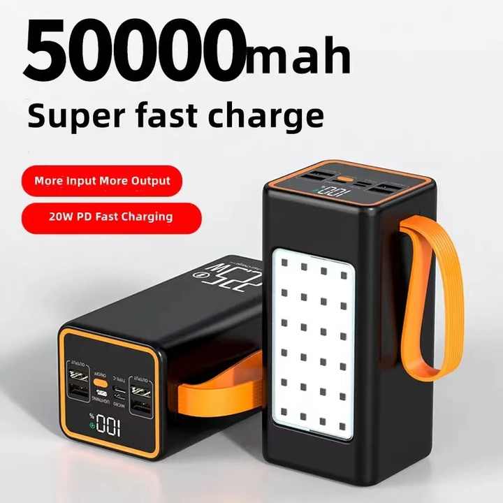 Outdoor Large Capacity 50000mah Super Power Bank Camping Light Led ...