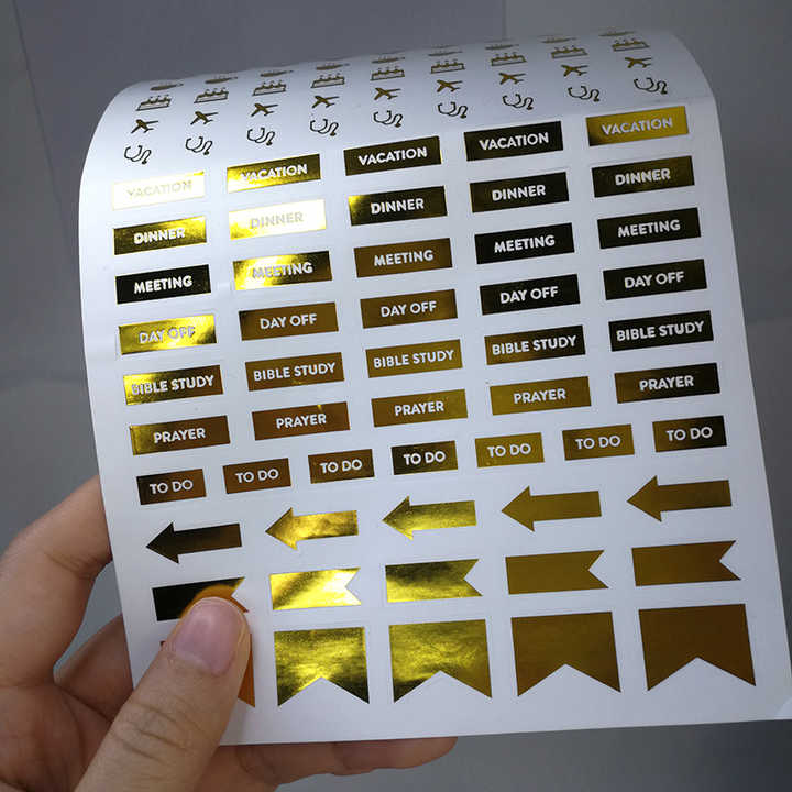 Daily Gold Foiled Planner Stickers Matte Vinyl Sticker Sheet Custom ...