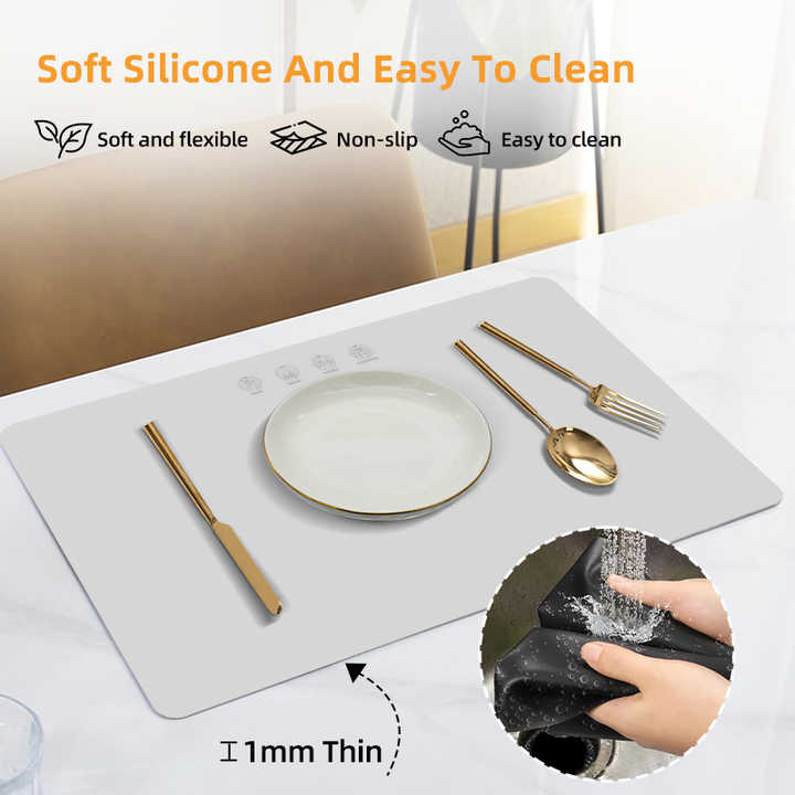 Large Silicone Table Mat Craft Sheet Kids Dinner Placemat Desk ...