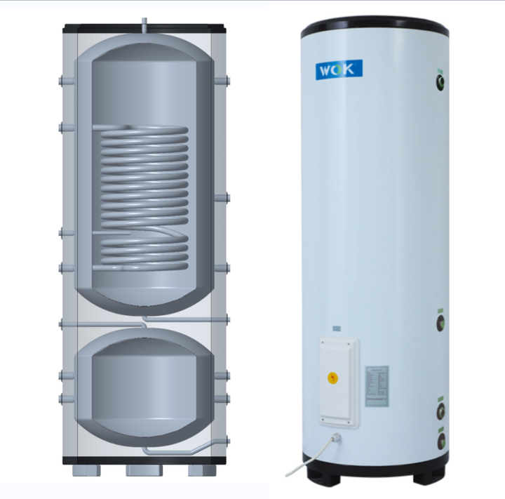 Stainless Steel 200L Buffer Tank with DHW Coil - Efficient Heating