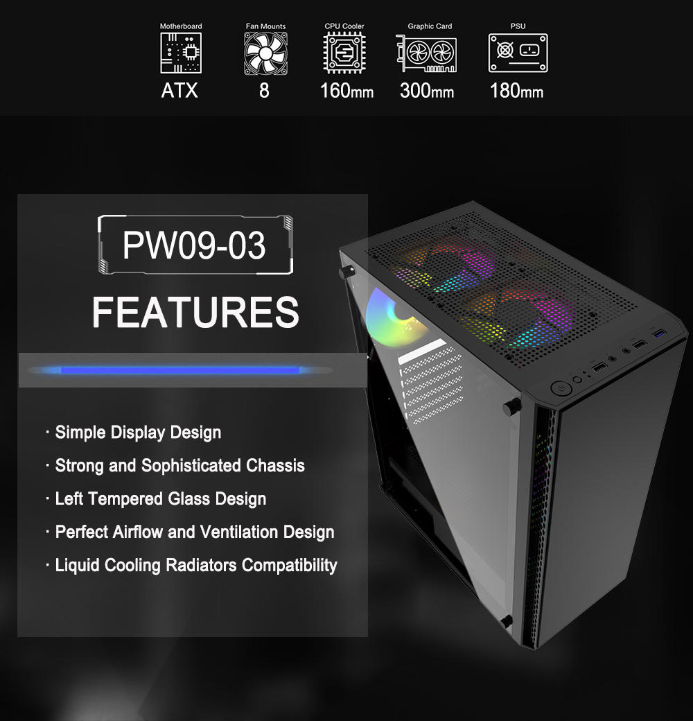 2022 Good Price Mini Atx Anime Desktop Desk Solid Glass Cabinet Gaming ...