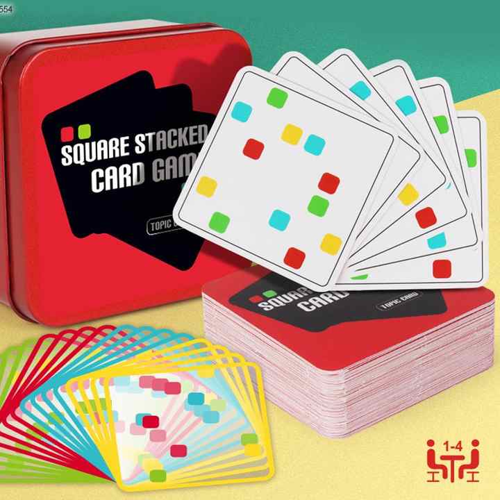 Sequence Stack Card Game Portable Party Family Board Square Stacking ...
