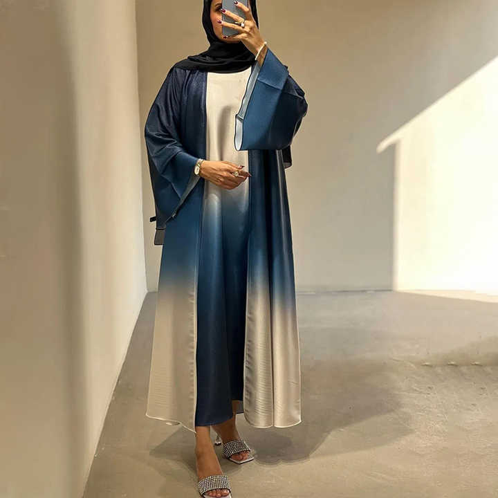 Habib Fashion Abaya Kimono Set Wholesale - Ombre Gradient