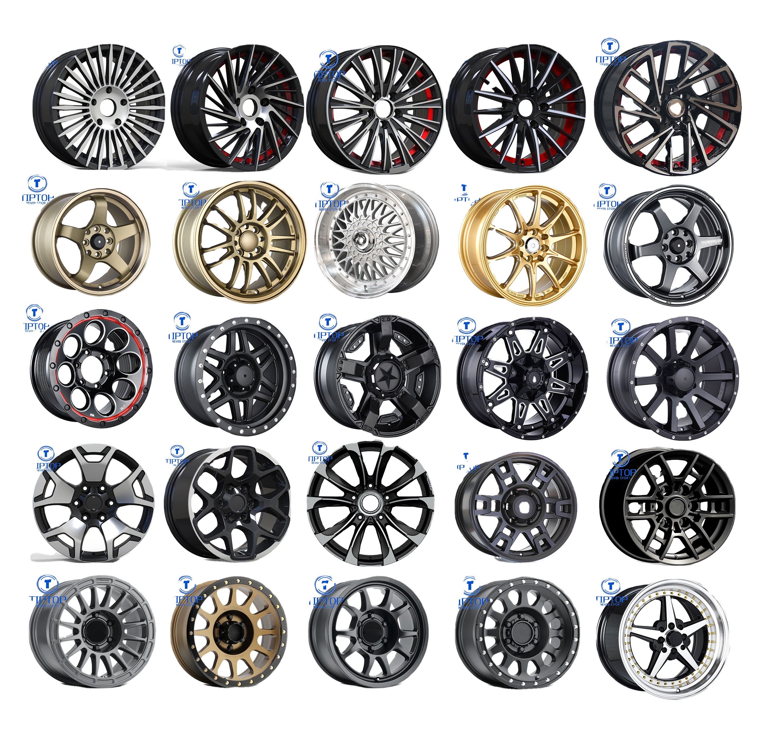 14 15 16 inch alloy wheels with pcd 100-114.3 tuning wheel blue machine ...