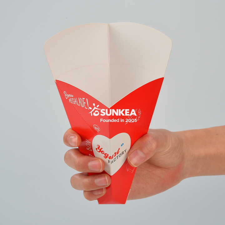 Custom Printed logo Size Food Paper Chip Cone for Takeaway Chips ...