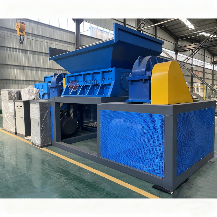 Industrial Heavy Duty Double Shaft Shredder Scrap Aluminum Iron Barrel ...