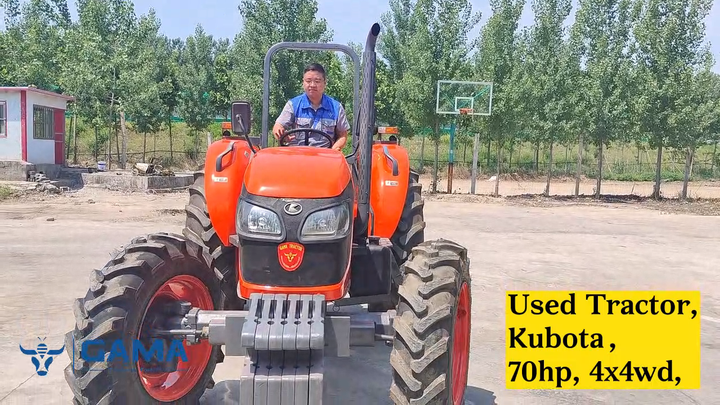 70HP Used Tractors - KUBOTA 704 4x4 Wheeled Tractor for Sale