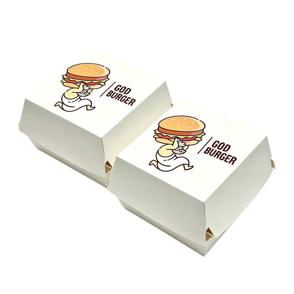 Eco-Friendly Biodegradable Paper Burger Boxes Disposable Compostable ...