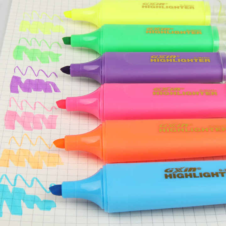 Gxin G-304802 High Capacity Neon Color Highlighter Marker Pen Art ...