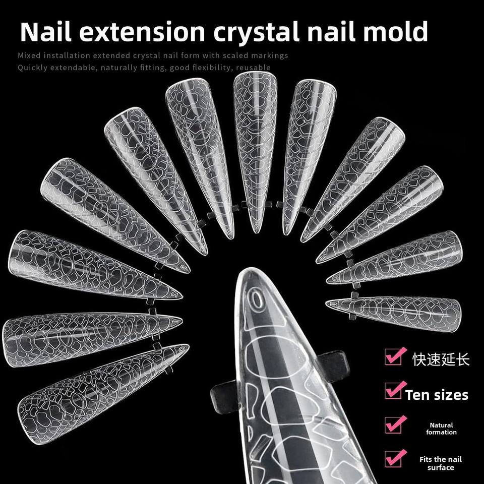 288pcs Transparent Mixed Installation Extended Crystal Nail Form Tips ...