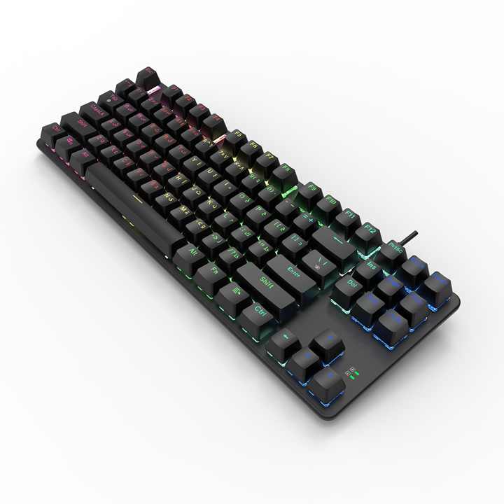 Wired Tkl 87-Key RGB Ergonomic Gaming Mechanical Keyboard with Type C ...