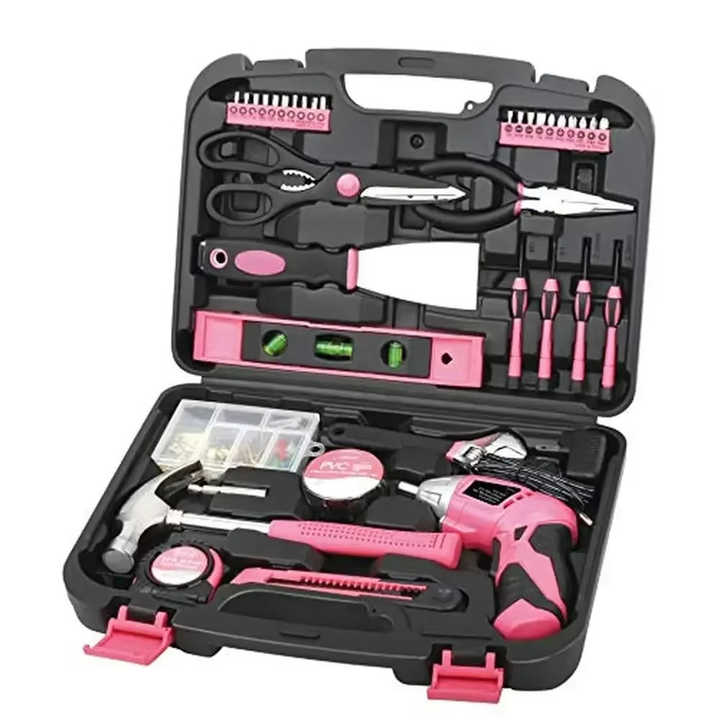 135pcs Pink Lady Tool Kit Bicycle Repair Tool Kits Combo Kit Set Box ...