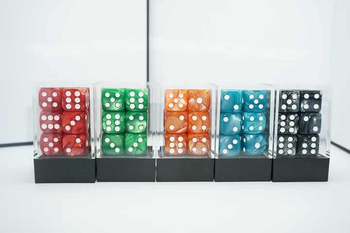 Polyhedral Custom Dice Box with Insert DND Acrylic 6 Side 12 Pcs Pearl ...