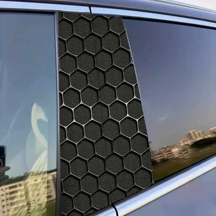 2pcs Creative Personalized Honeycomb Car B-pillar Stickers Self ...