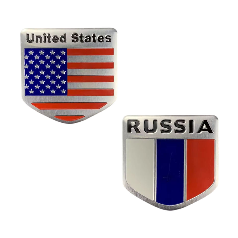 Custom Country Flag Metal Car Badges Auto Motor Vehicle Grille Emblems ...