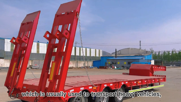 ALEEAO 3 axles 4 axles 70 80 ton lowbed semi trailer low loader ...