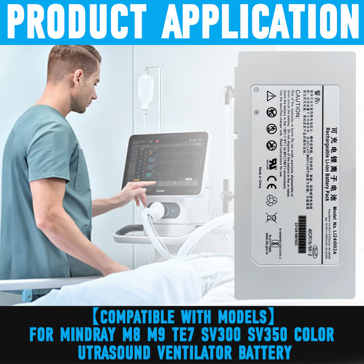 LI24I002A Li-ion Battery Replacement for Mindray M8 M9 TE7 SV300 SV350 ...