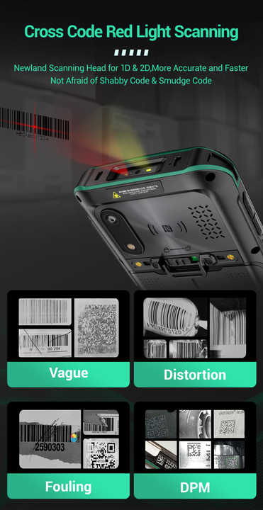 Android PDA Mobile Data Terminal 1D 2D Barcode Scanner Mindeo M50 5.5 ...