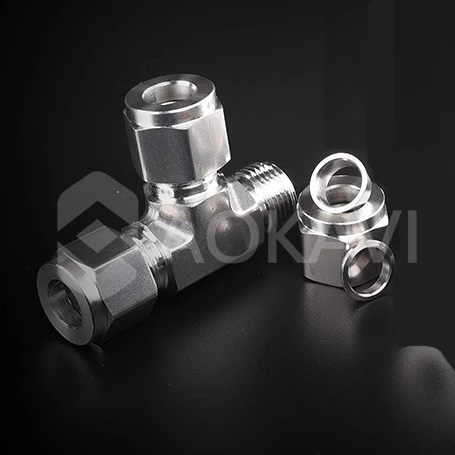 SS316 Stainless Steel Double Ferrule Compression Tube Tee Fitting 3 Way ...