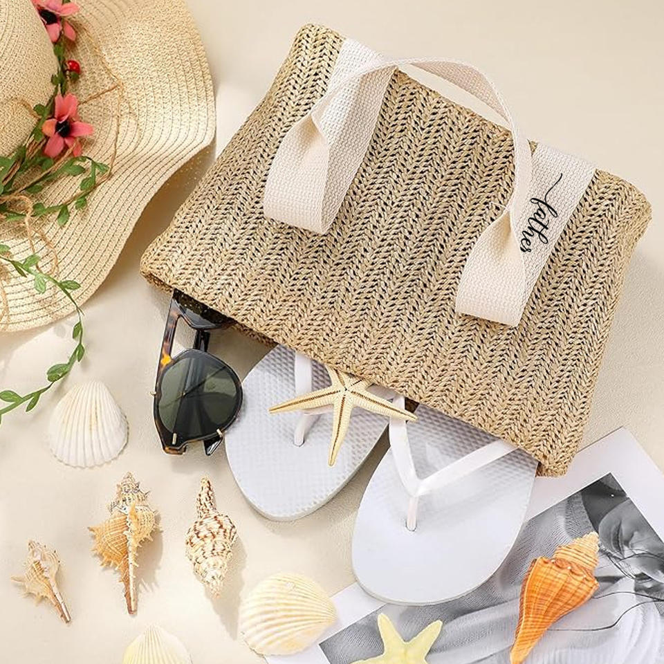 Custom Logo Handmade Wedding-Themed Lettering Bridesmaid Gift Tote Bag ...