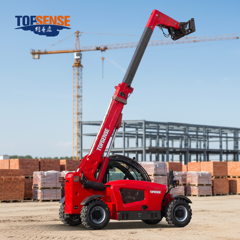 6m Hydraulic Boom Telehandler Forklift Telescopic Lift with Cabin Heavy ...