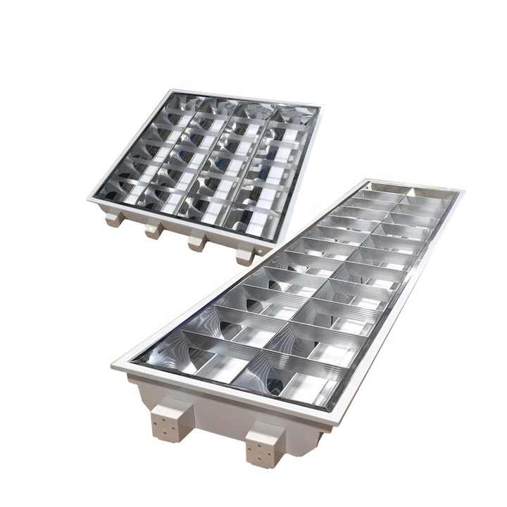 Office Lighting 1.2m LED Louver Fixture Double Tube Grille
