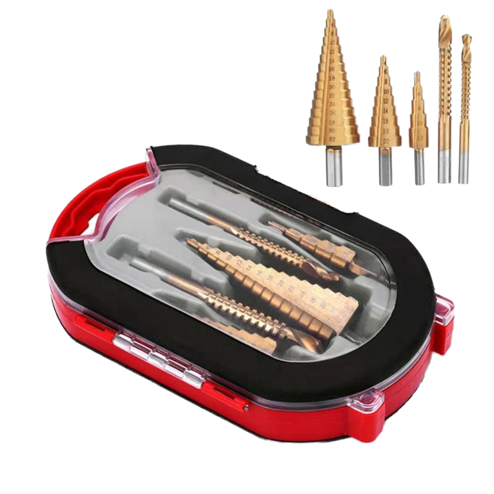 6-Piece Set of Titanium-Plated Cone Drill Bit Countersink Serrated ...