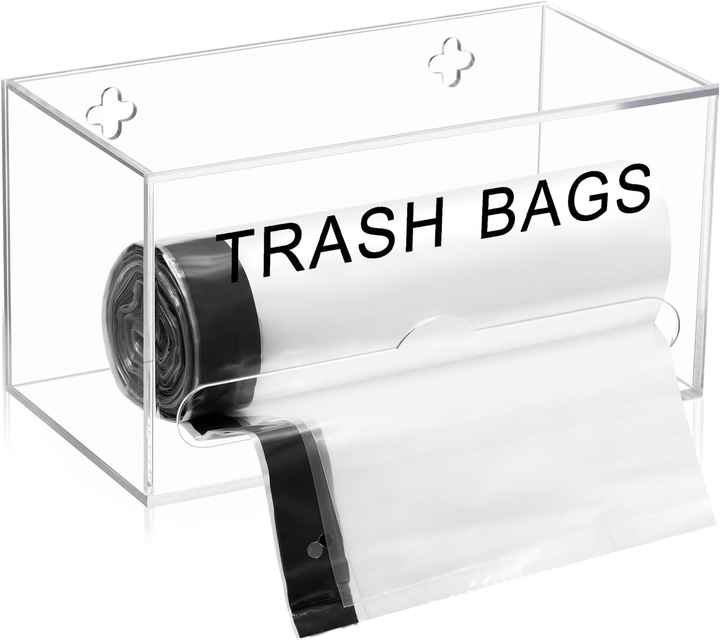 Customized Transparent Acrylic Garbage Bag Case Wall Mounted Kitchen ...