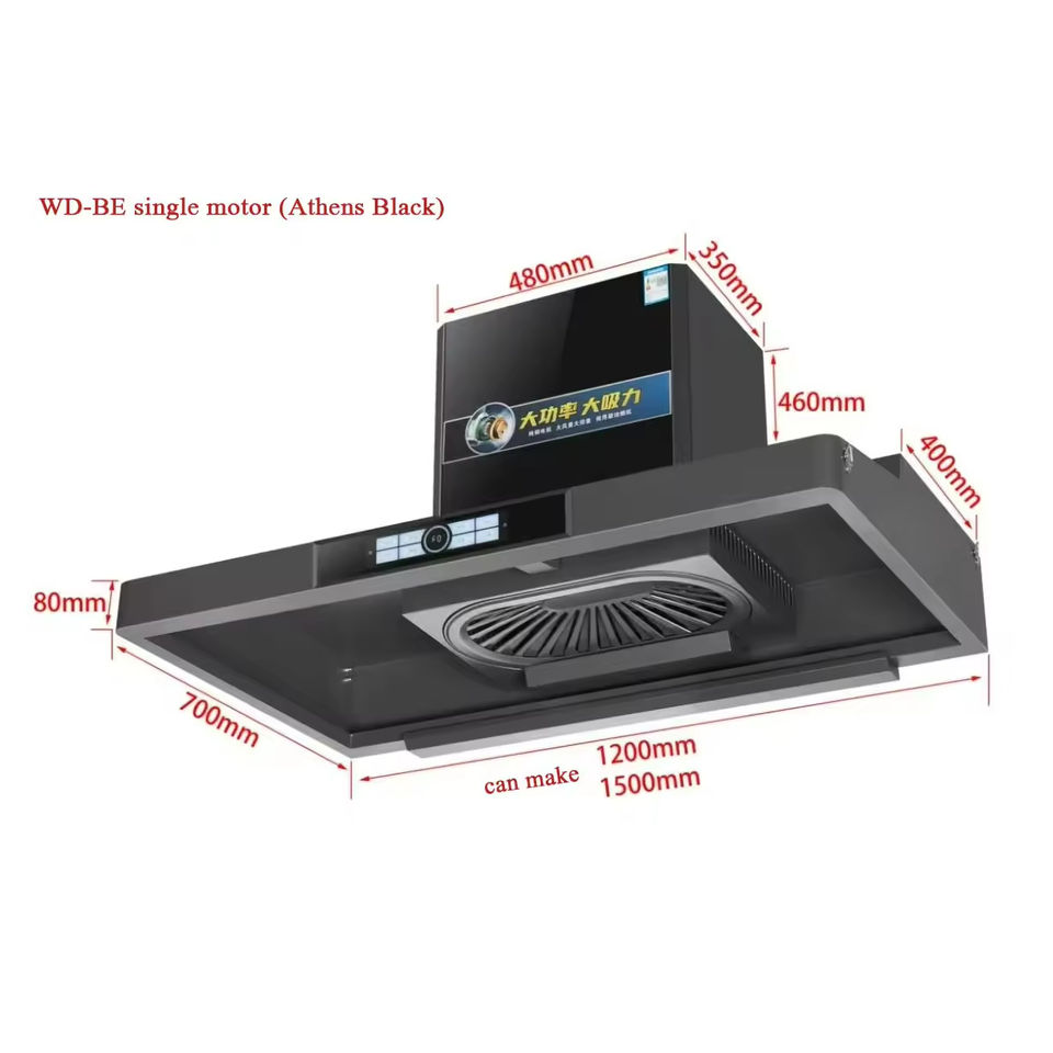 Kitchen Smoke Extractor Range Hood Wall Mounted High-Power Extractor ...