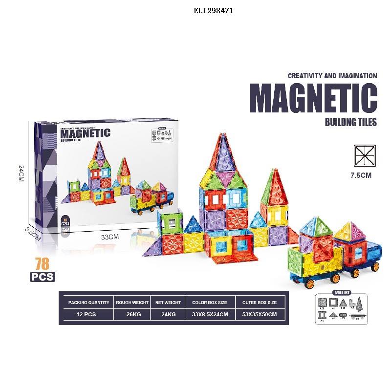 Plastic 7.5CM Diamond Magnetic Car Plates 78PC Creative Animals Magnet ...