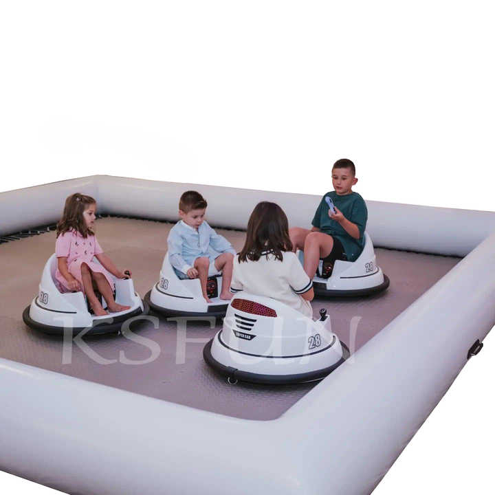 White Inflatable Bumper Car Track - Fun for Kids & Events