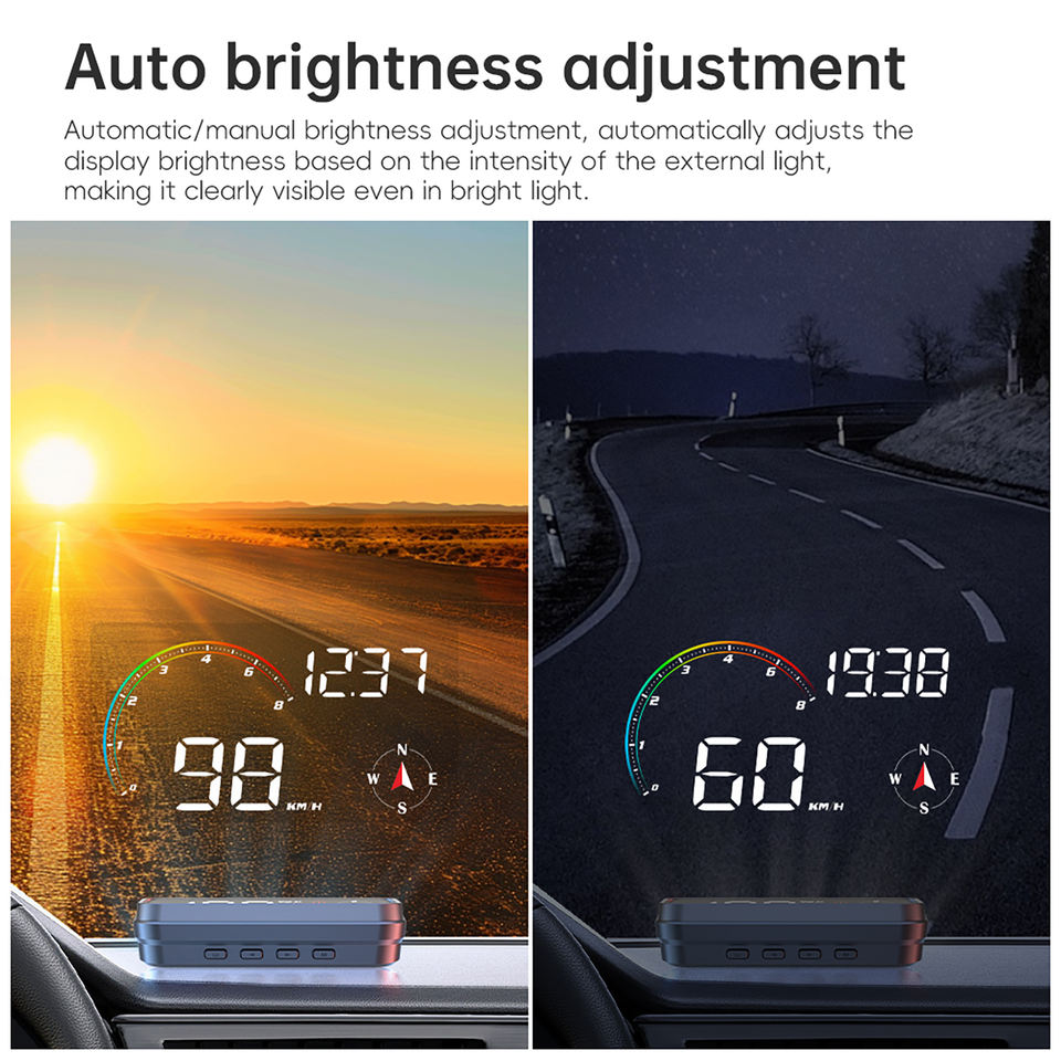 2026 Newest Windshield HUD M24 Auto Speed Display RPM Fuel Consumption ...